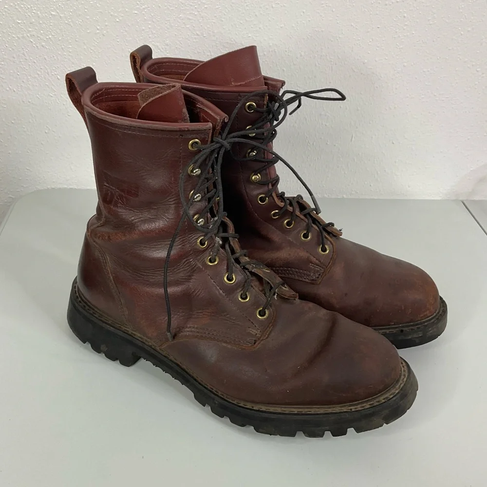 Red Dawg | Shoes | Red Dawg Lites Vibram Soles Leather Work Boots Size ...